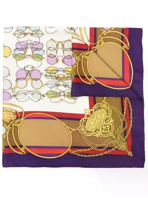 Gucci 1990s Sunglass-print Silk Scarf - Purple
