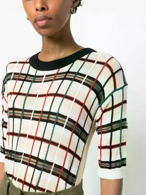 JEAN PAUL GAULTIER 2000s Check-pattern Knitted Top
