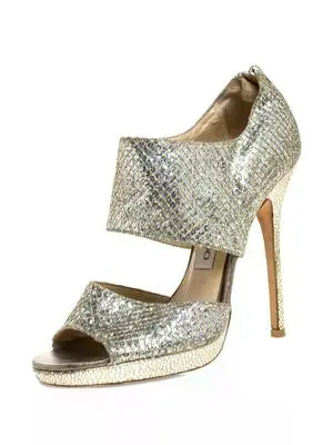 JIMMY CHOO Glitter Platform Sandals