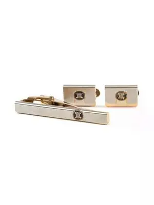 Celine 1990s Triomphe Cufflinks Set