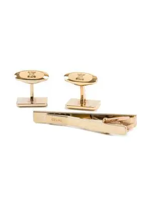 Celine 1990s Triomphe Cufflinks Set