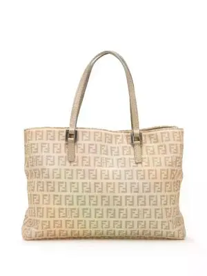 Fendi Zucchino Canvas Tote Bag - Brown