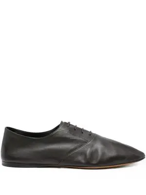 THE ROW Awar Lace-up Leather Oxfords - Brown