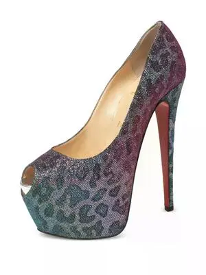 CHRISTIAN LOUBOUTIN 150mm Leopard Print Peep-toe Pumps
