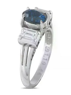 LB EXCLUSIVE Platinum Diamond And Sapphire Ring