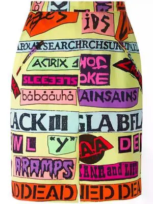 STEPHEN SPROUSE  Scrambled Rock' Print Skirt