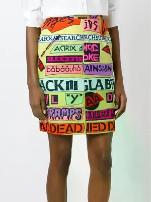 STEPHEN SPROUSE  Scrambled Rock' Print Skirt