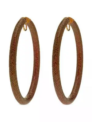 JACOB & CO 18k Yellow Gold Brown Diamond Hoop Earrings