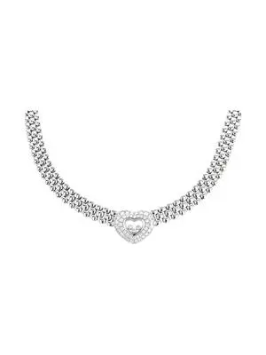 Chopard White Gold Happy Diamonds Necklace - Silver