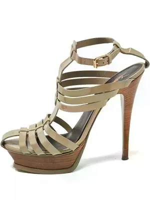 Saint Laurent 130mm Tribute Platform Sandals - Green
