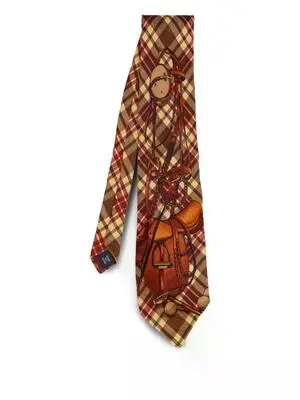 Polo Ralph Lauren Equestrian-print Plaid Tie - Brown
