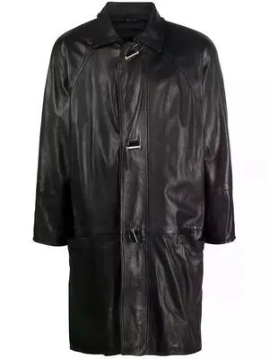 Versace 1980s Single-breasted Leather Coat