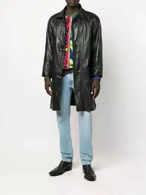 Versace 1980s Single-breasted Leather Coat