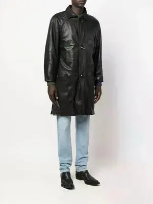 Versace 1980s Single-breasted Leather Coat