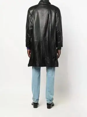 Versace 1980s Single-breasted Leather Coat