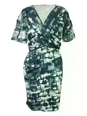 Celine Abstract-print Wrap Mini Dress