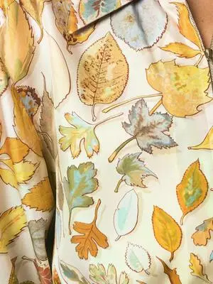 Hermès 1990s Leaf Print Silk Shirt
