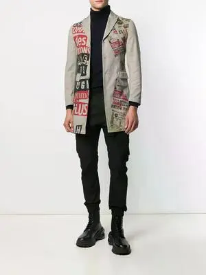 Comme Des Garçons 2008 Collage Print Notched Coat