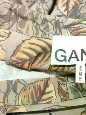 GANNI Floral Print Cotton Shirt Dress - Brown