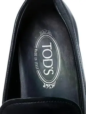 TOD'S Leather Penny Loafers - Black