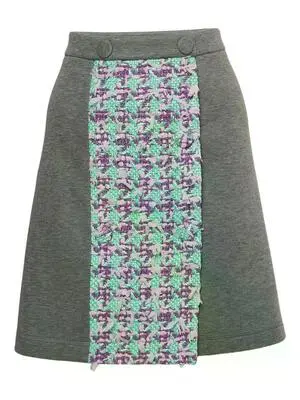 Moschino Panelled Tweed Midi Skirt