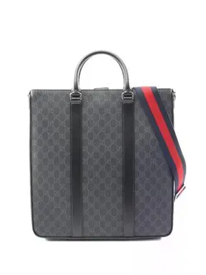 Gucci Gg Supreme Canvas Tote Bag - Black