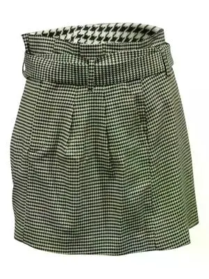 Alice + Olivia Houndstooth Belted Mini Skirt