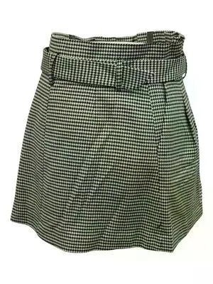 Alice + Olivia Houndstooth Belted Mini Skirt