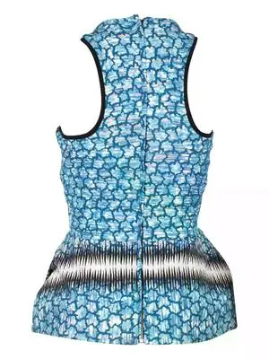 PETER PILOTTO Half-zip Sleeveless Peplum Blouse