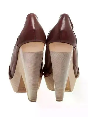 Chloé 125mm Leather Wood-heel Platform Pumps