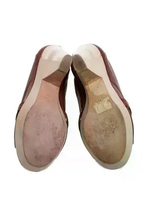 Chloé 125mm Leather Wood-heel Platform Pumps