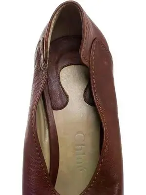 Chloé 125mm Leather Wood-heel Platform Pumps