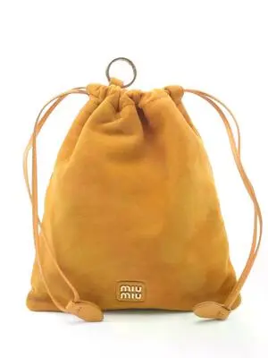 Miu Miu Logo-lettering Suede Pouch Bag