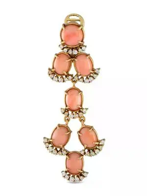 LAURA MUNDER 18k Yellow Diamond And Coral Clip-on Earrings - Gold