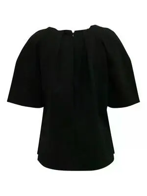 Stella McCartney Cotton Pleated Neckline Wide Sleeve Top