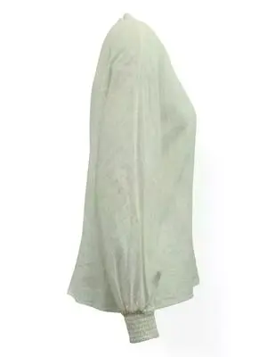 Maje Lace Smocked-sleeve Blouse - Neutrals