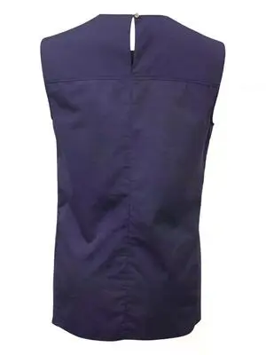 Hermès Fold-collar Sleeveless Top