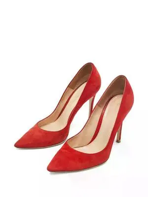 GIANVITO ROSSI Suede Pointed Toe Pumps