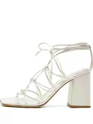 GIANVITO ROSSI 95mm Knotted Leather Sandals - White