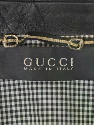 Gucci 550mm Button Front Leather Jacket
