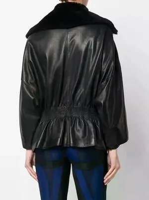Versace 1980s Shearling Collar Jacket