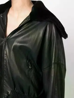 Versace 1980s Shearling Collar Jacket
