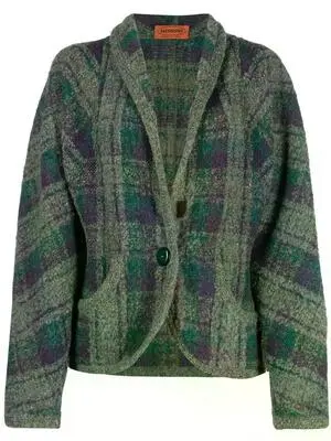 Missoni 1980s Plaid Jacket With Balloon Sleeves - Green