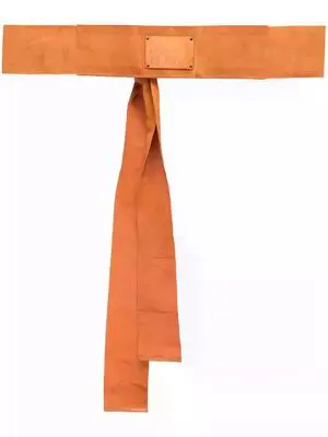 Gianfranco Ferre 1990s Tie-detail Logo Belt - Orange