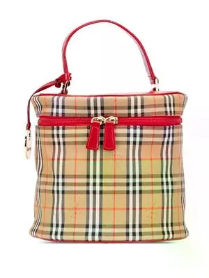Burberry Haymarket Check Canvas Vanity Bag - Brown