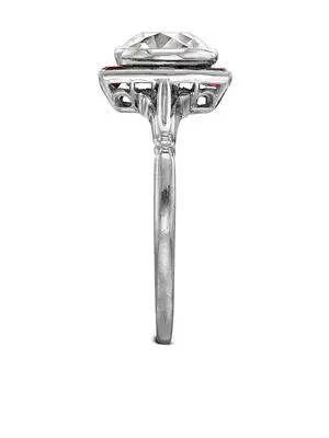 PRAGNELL Platinum Art Deco Ruby And Diamond Ring
