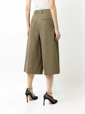 Celine 2019 Check-print Wool Culottes