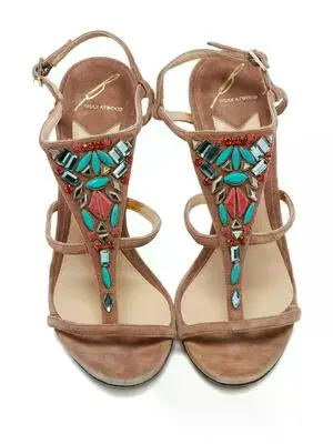 Brian Atwood Embellished Suede Sandals