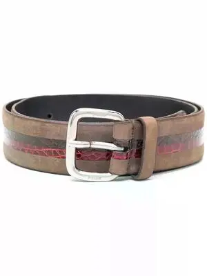 Gianfranco Ferre 1990s Appliqué Suede Belt - Brown