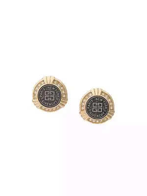 Givenchy 1980's Art-deco Clip-on Earrings - Gold